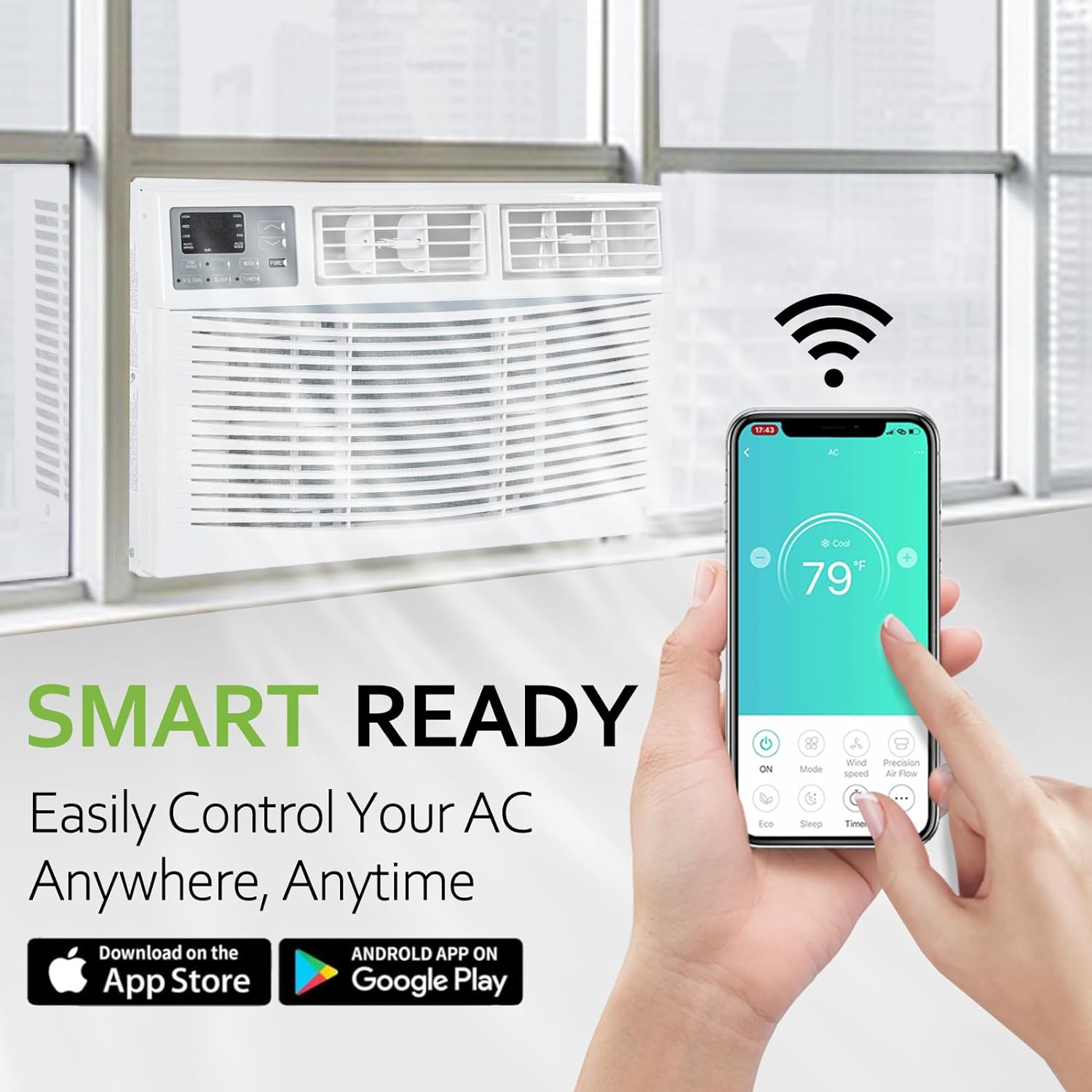 HYKOLITY WiFi Enabled 10,000 BTU Window Air Conditioner, Smart Window ...