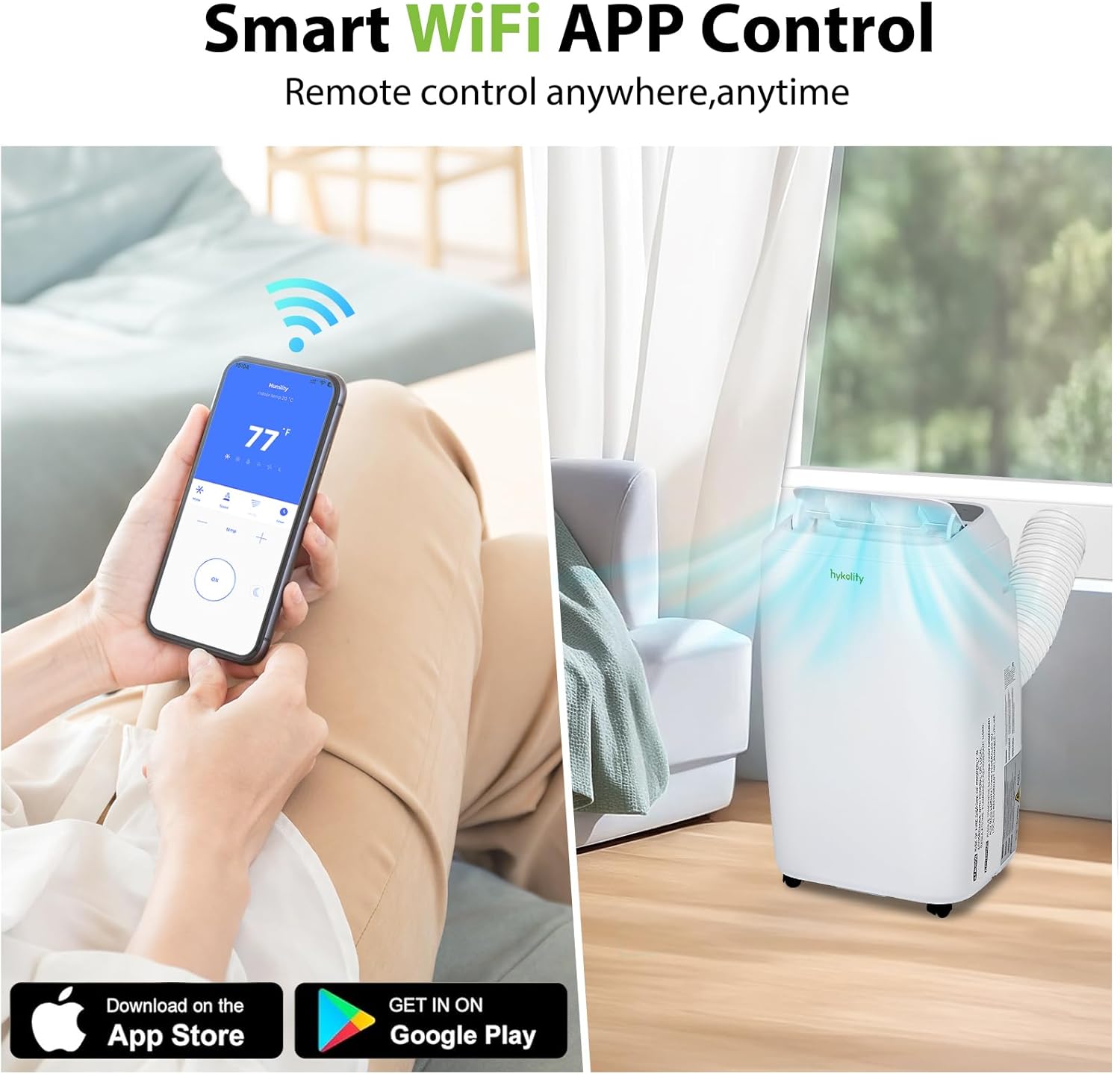 14,000 BTU WiFi Smart Portable Air Conditioner – 3-in-1 AC with Dehumi ...