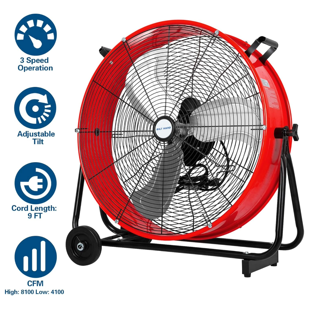 24" 8100 CFM High Velocity Industrial Drum Fan – Hykolity