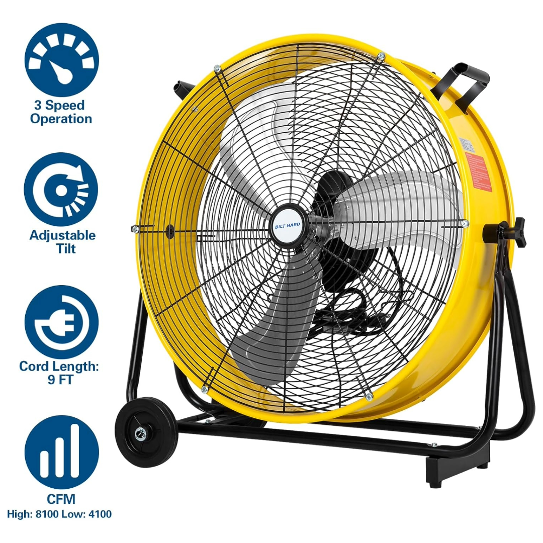 24" 8100 CFM High Velocity Industrial Drum Fan – Hykolity