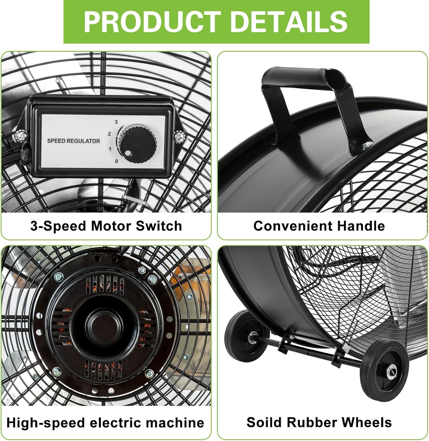 HYKOLITY 34‘’ 15000 CFM Heavy Duty High Velocity Floor Drum Fan, 3-Spe ...