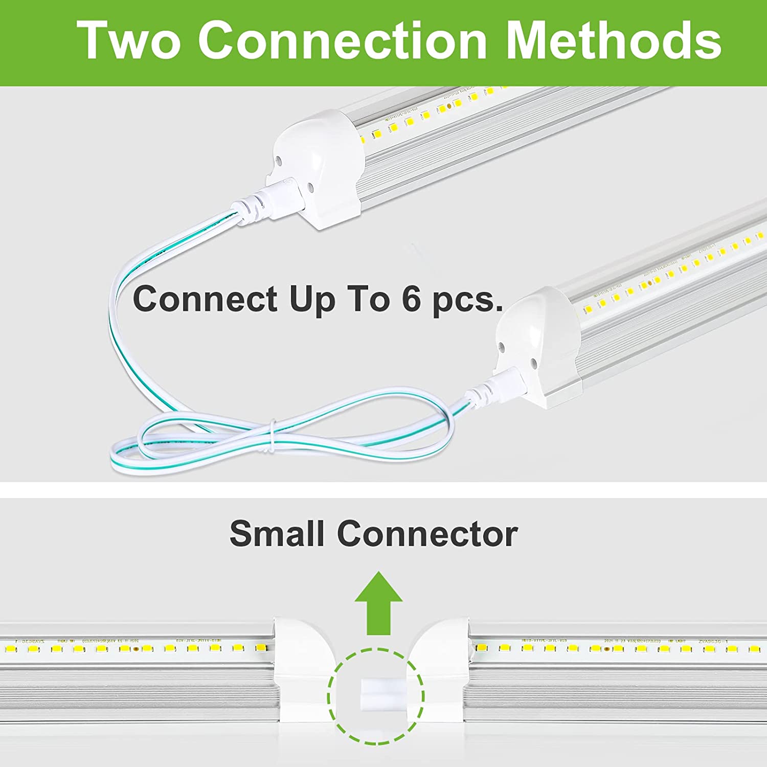 30W 2FT LED Tube Light, 3500LM 6500K, Linkable, V Shape Integrated T8 ...