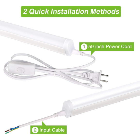 LED Shop Light 4FT, T5 Integrated Single Fixture, 22W, 2200lm, 6500K ...