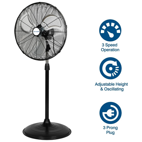 20" High Velocity Pedestal Fan, 5200 CFM 3-Speed Fan – Hykolity