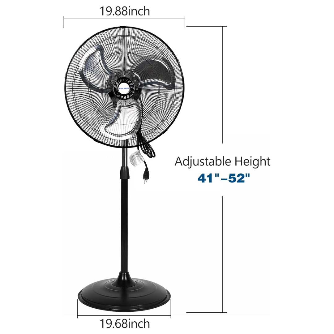 18" High Velocity Pedestal Oscillating Fan, 3-Speed Standing Fan – Hykolity