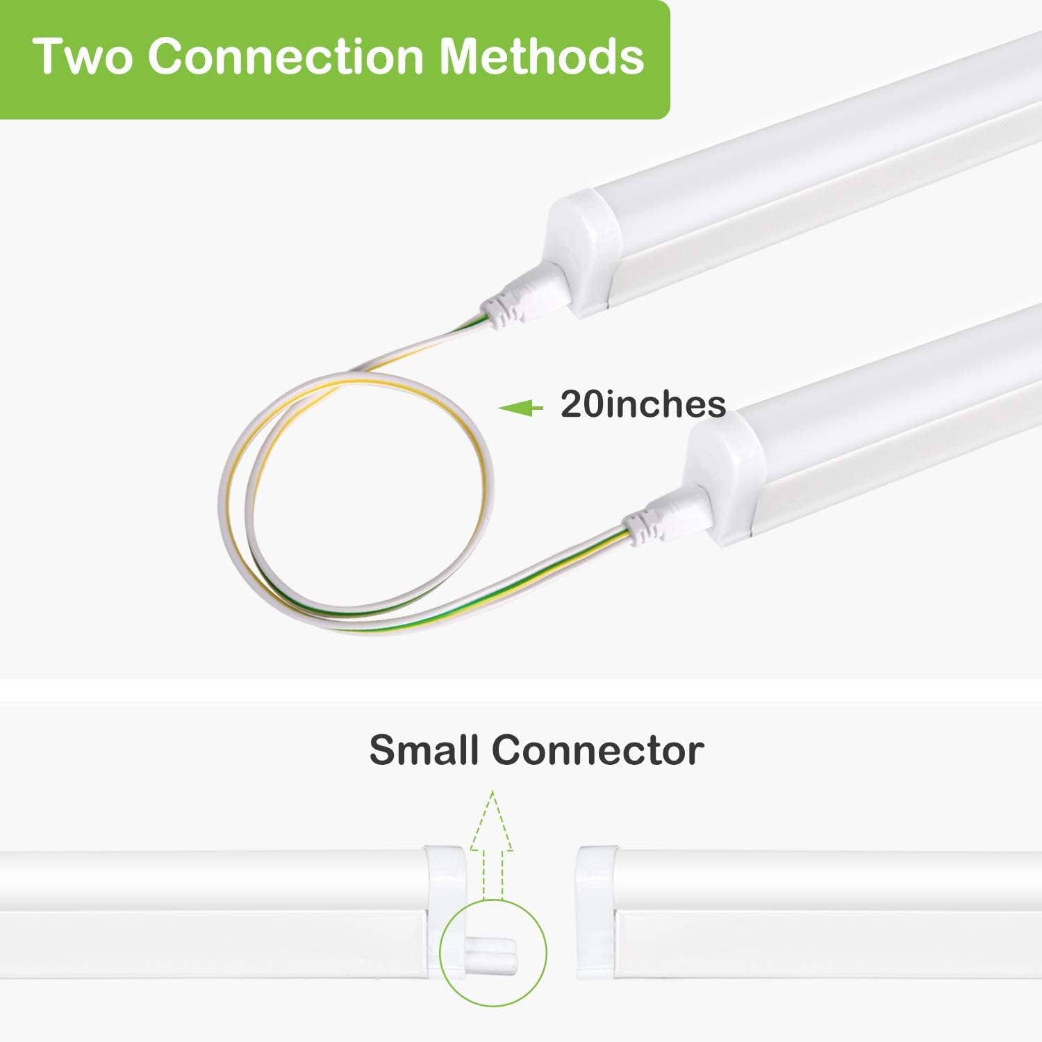 LED Shop Light 4FT, T5 Integrated Single Fixture, 22W, 2200lm, 6500K ...