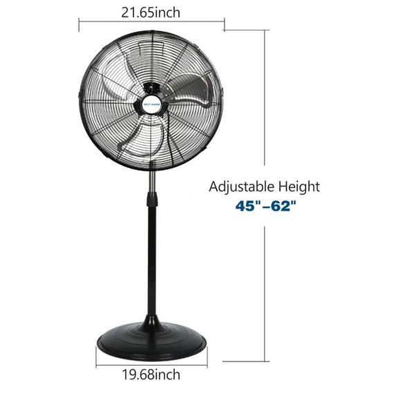 20" High Velocity Pedestal Fan, 5200 CFM 3-Speed Fan – Hykolity
