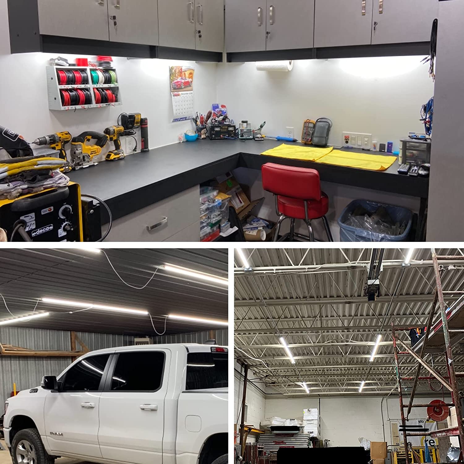 50W 5FT LED Tube Light, 6500lm 6500K, Linkable, V Shape Integrated T8 ...