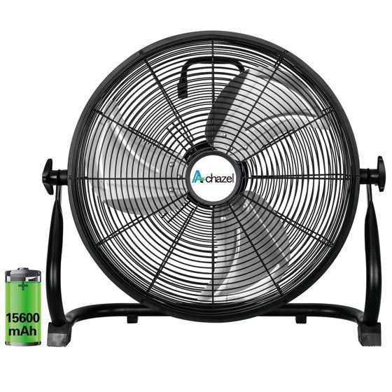 Achazel 16" Portable Floor Fan 1950 CFM Rechargeable Outdoor Metal Bla ...