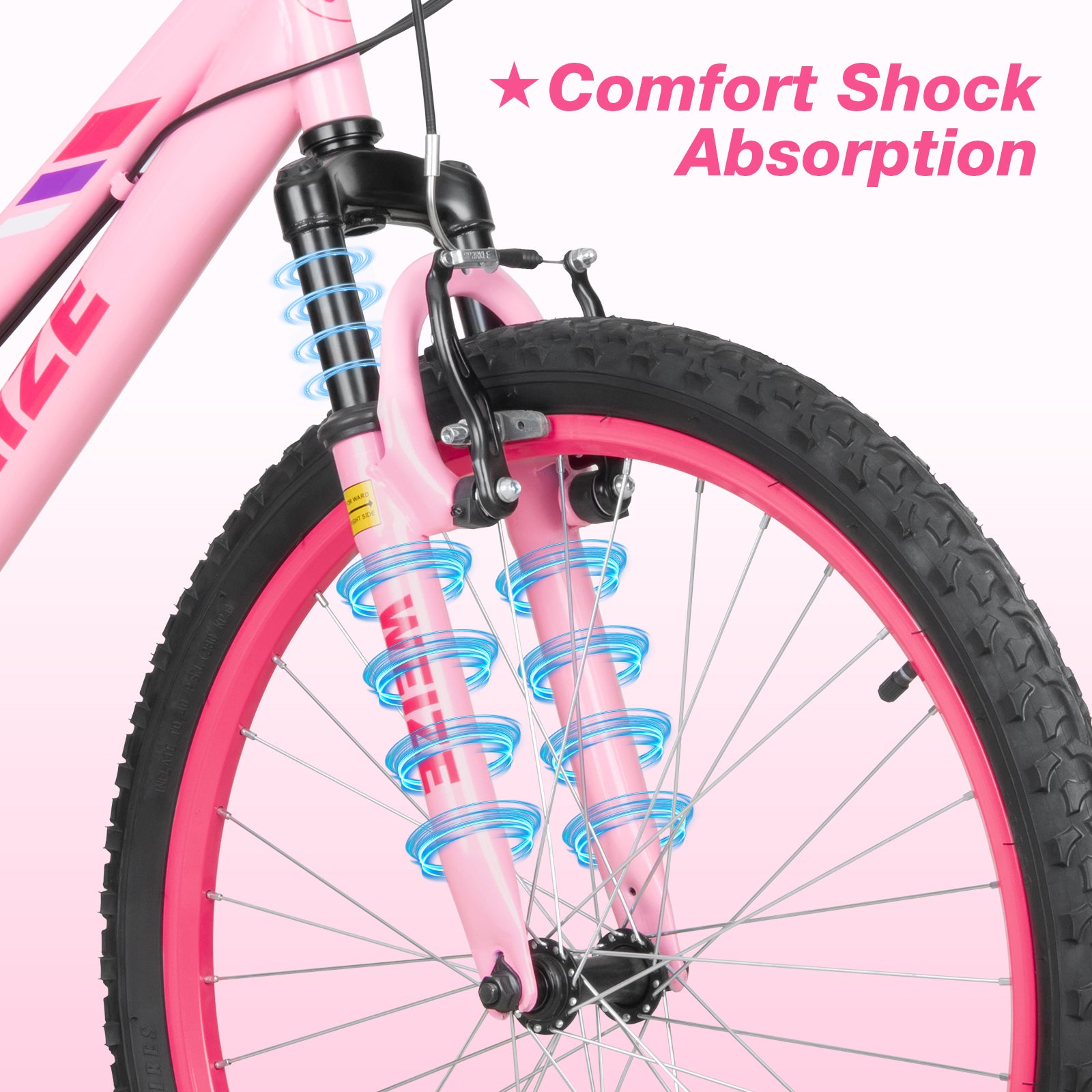 WEIZE 24 Inch Kid Mountain Bike,Kid Bike for Girls Age 6-14 Year Old ...