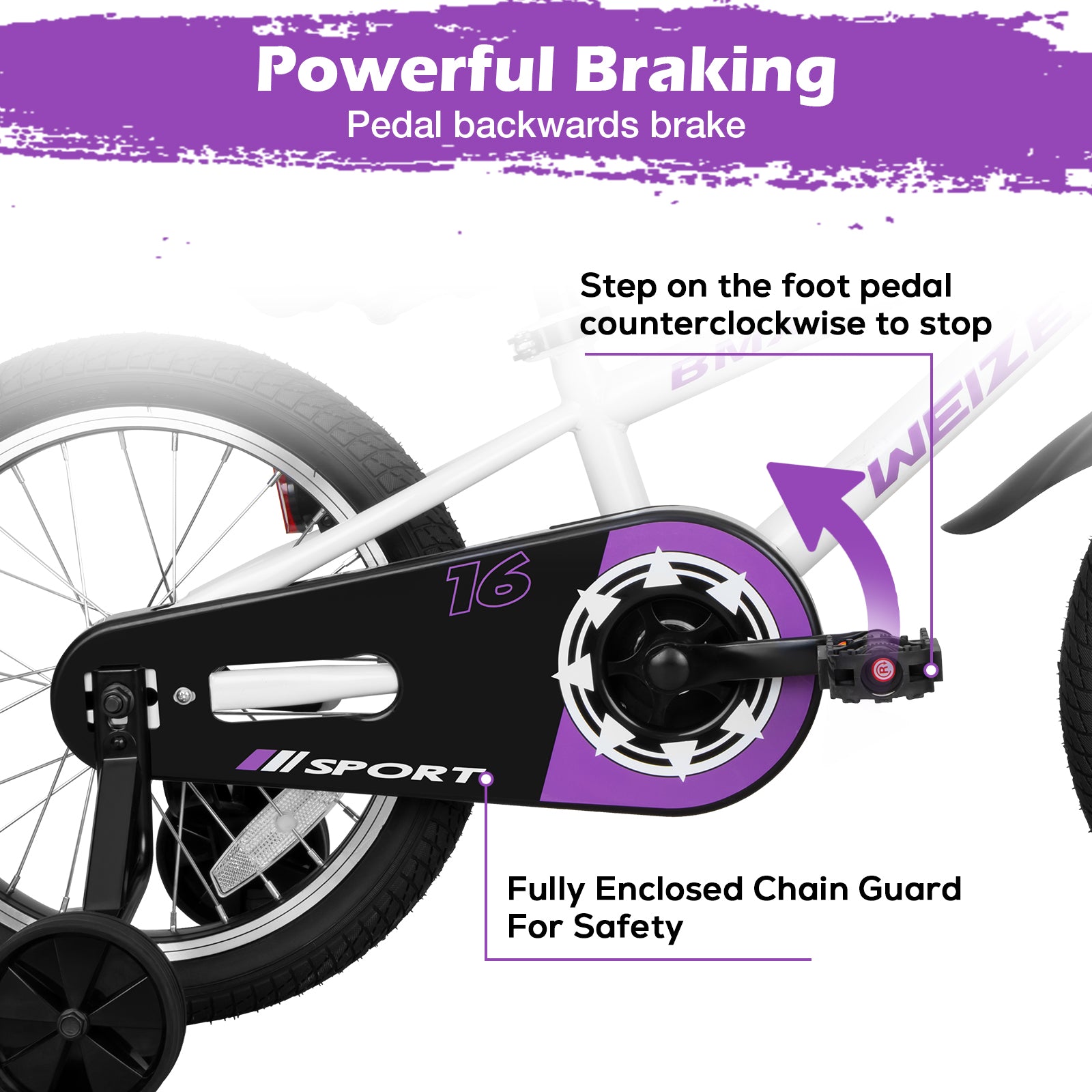WEIZE Kids Bikes,16 Inch Boy's Bike for Kids,BMX Style Bicycle for Ages ...