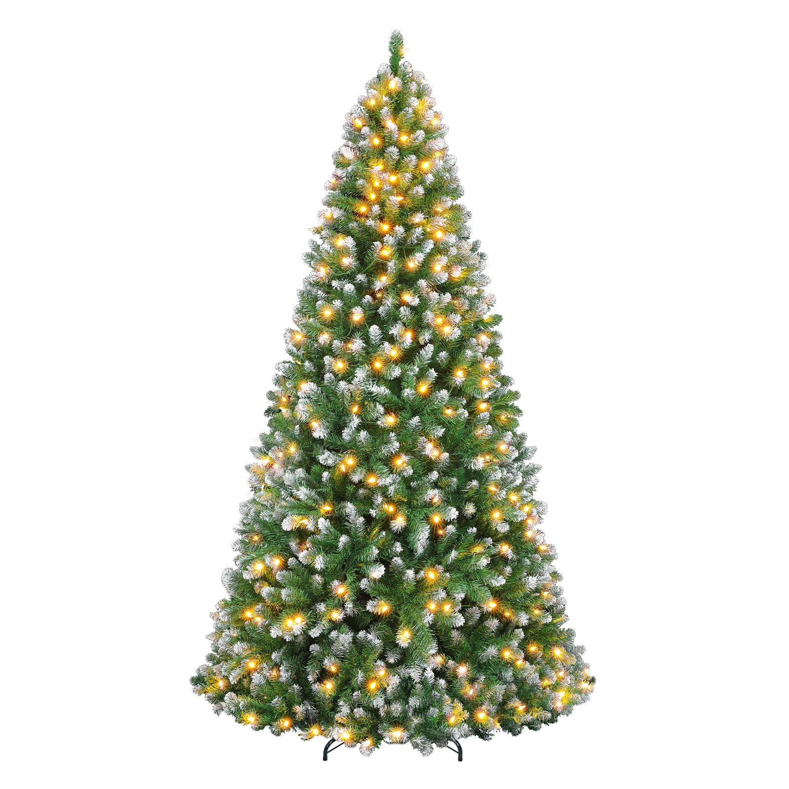 Romswi 6 Ft Prelit Artificial Christmas Tree, Partially Flocked, Metal ...