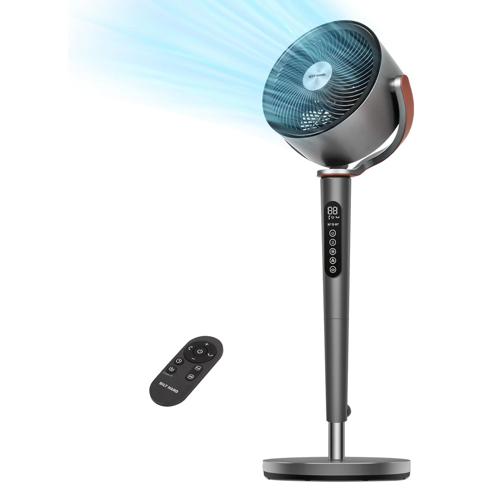 BILT HARD Large Pedestal Fan 120° Quiet Osciallating Fan for Bedroom 8 ...