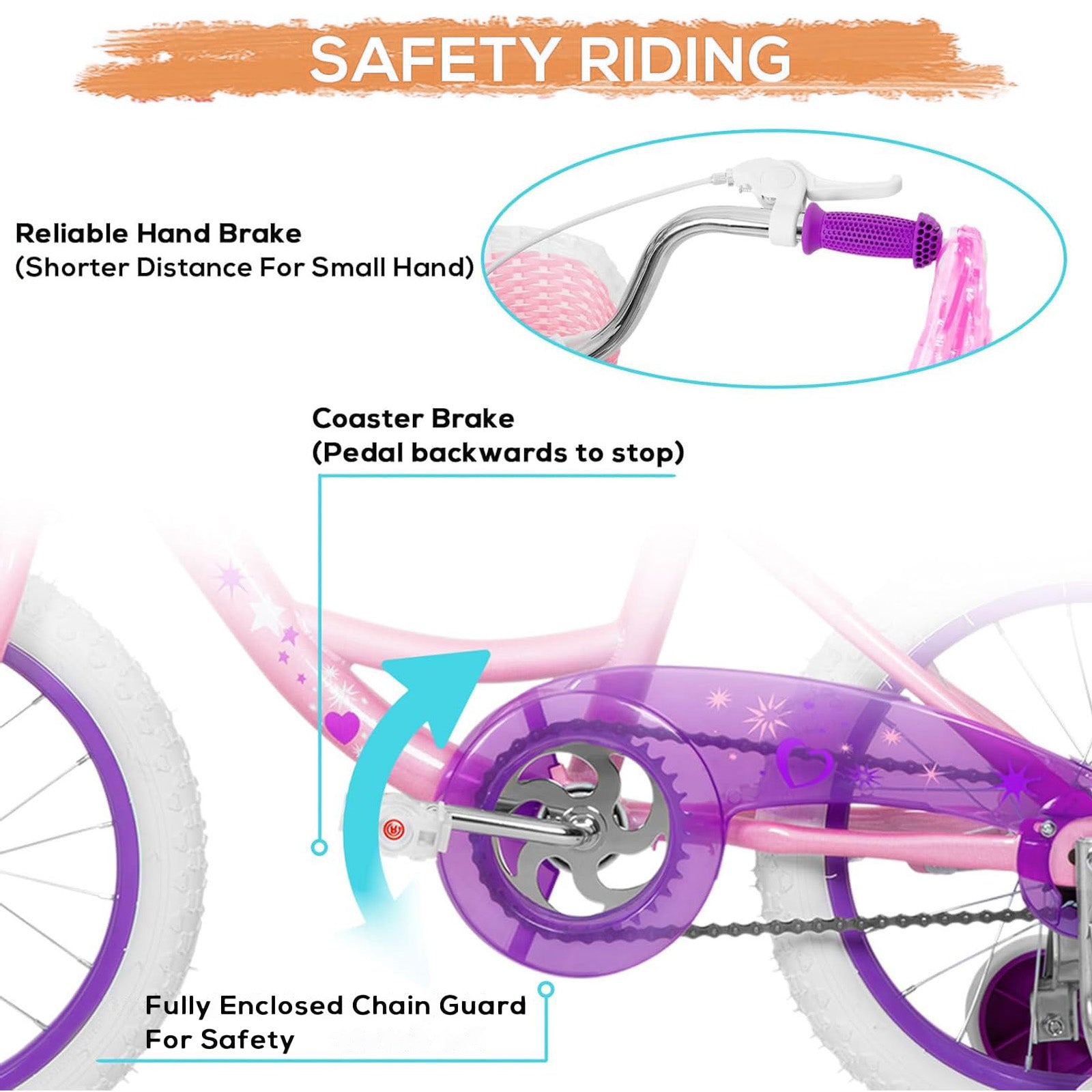 hykolity 16 inch Girls Bike Princess Bicycle for Age 4-7 Years Old Rid ...