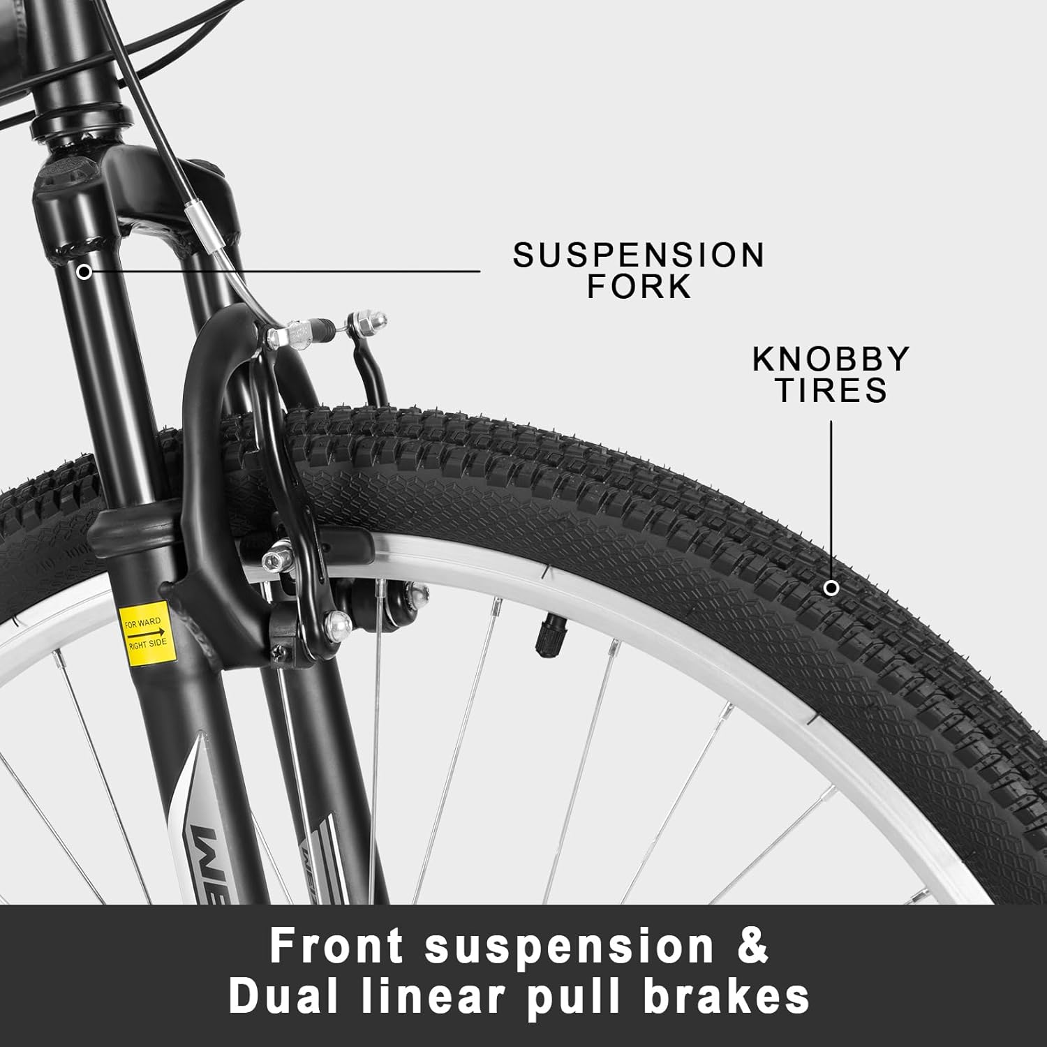 Weize Mountain Bike, 27.5 Inch Outdoor Cycling MTB Bike 18 Speed, High ...