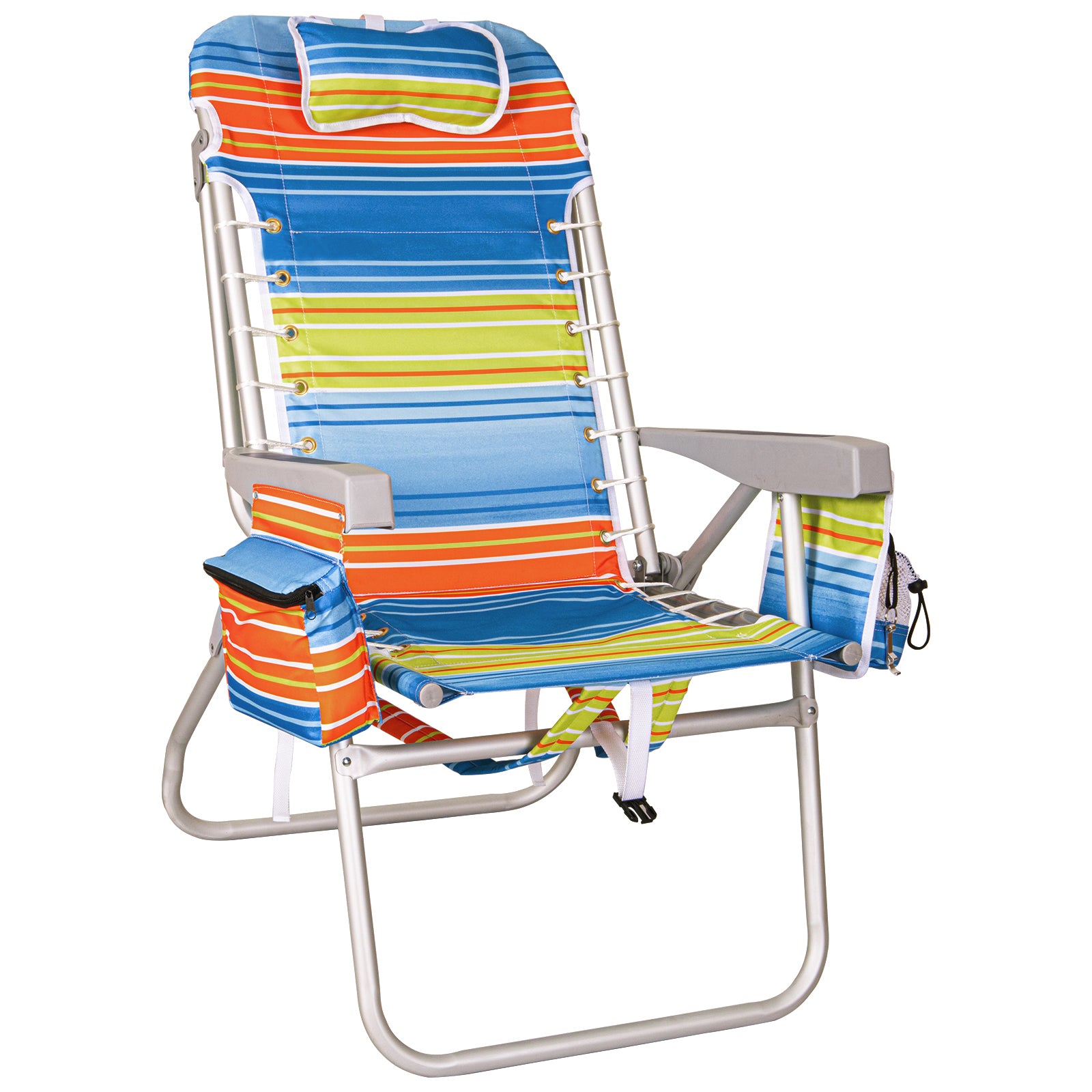SUNSPIRE 17 in Beach Chair for Adults, 5-Position Reclining Backpack F ...