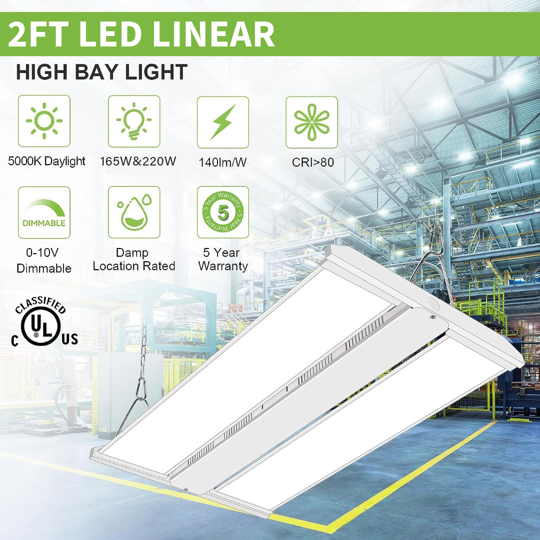 CLEARANCE - Angle Series 2FT LED Linear High Bay Light 165W, 23100LM A ...