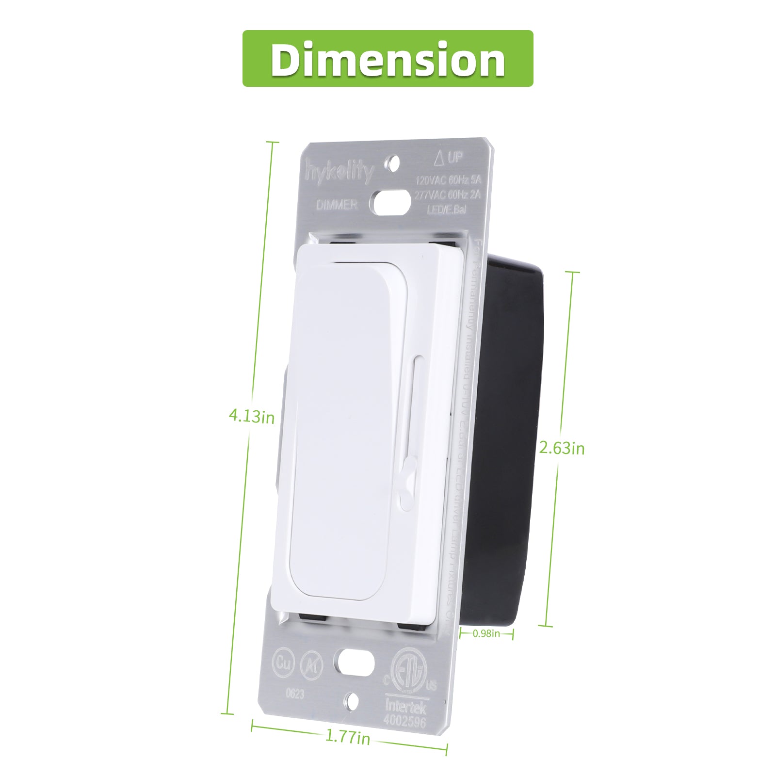 Hykolity 0-10V Dimmer Switch for LED Lights, Single-Pole or 3-Way with