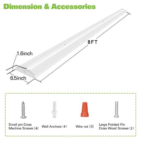 110W 8FT LED Shop Lights Ultra Slim LED Wraparound – Hykolity