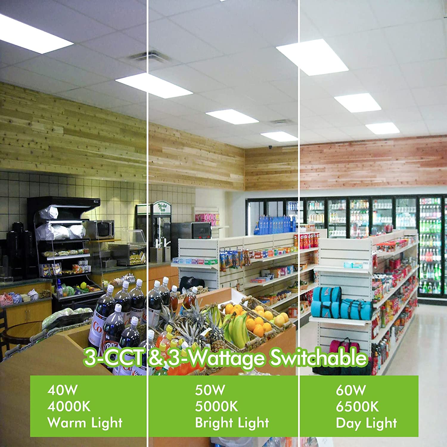 2x4 FT LED Flat Panel Troffer Light, 40/50/60W, 3CCT, 115LM/W, 0-10V D ...