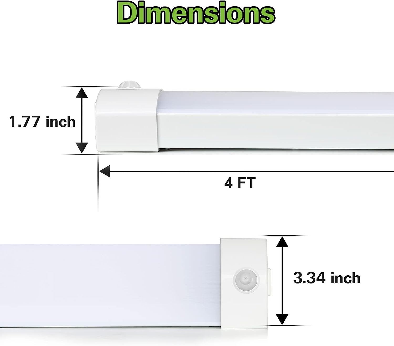 4FT 120W LED Shop Light, PIR Motion Sensor, 12000lm, 5000K Daylight, H ...