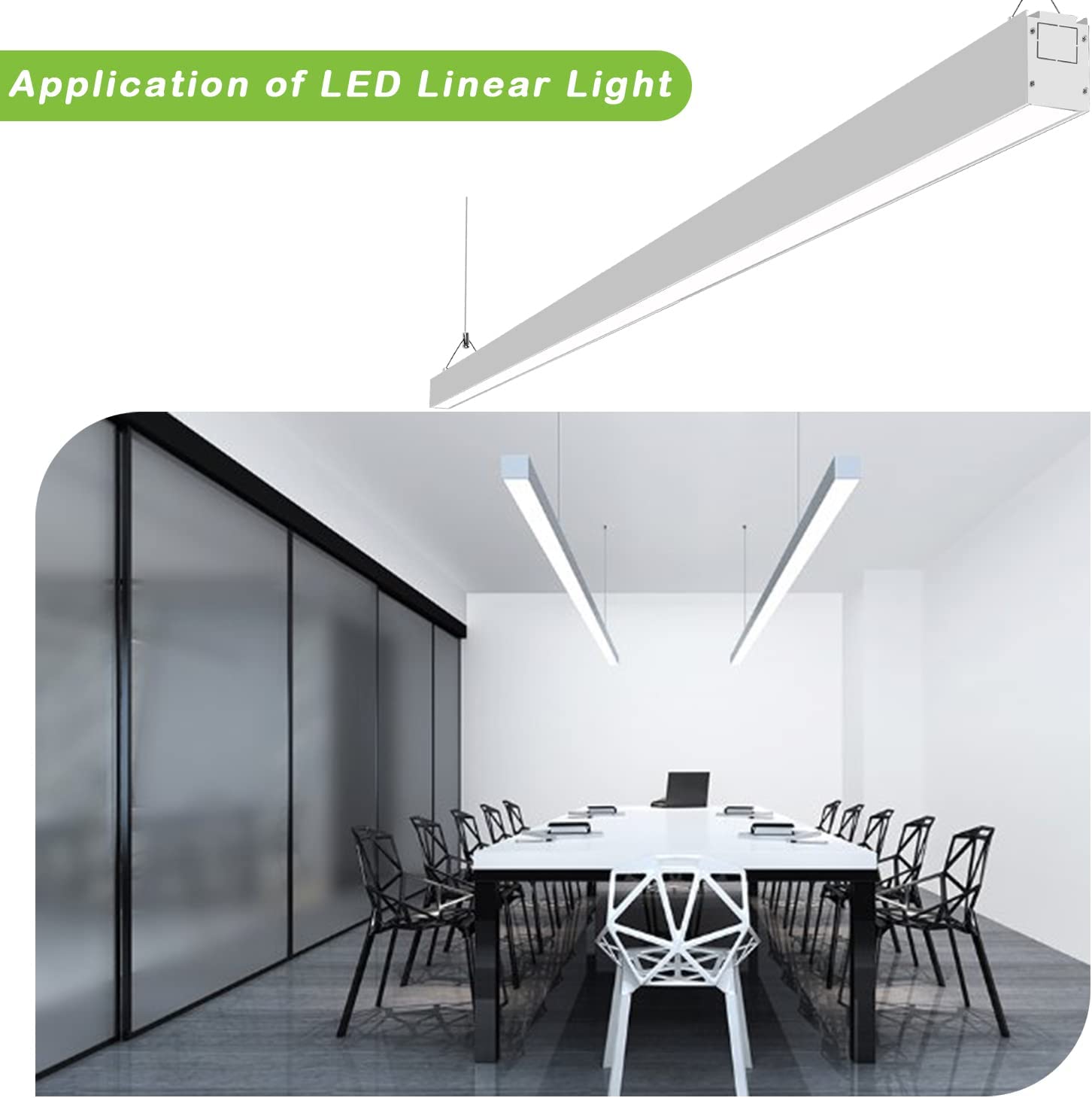 SKY Series 8FT 80W Linkable LED Linear Light, 3000K/4000K/5000K CCT Se ...