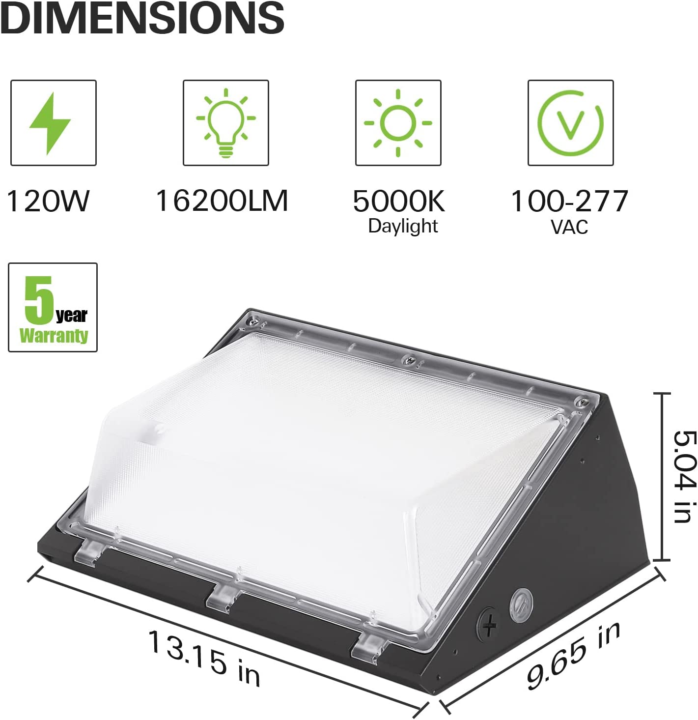 Guard Series 120W LED Wall Pack Light with Dusk-to-Dawn Sensor, 16200L ...