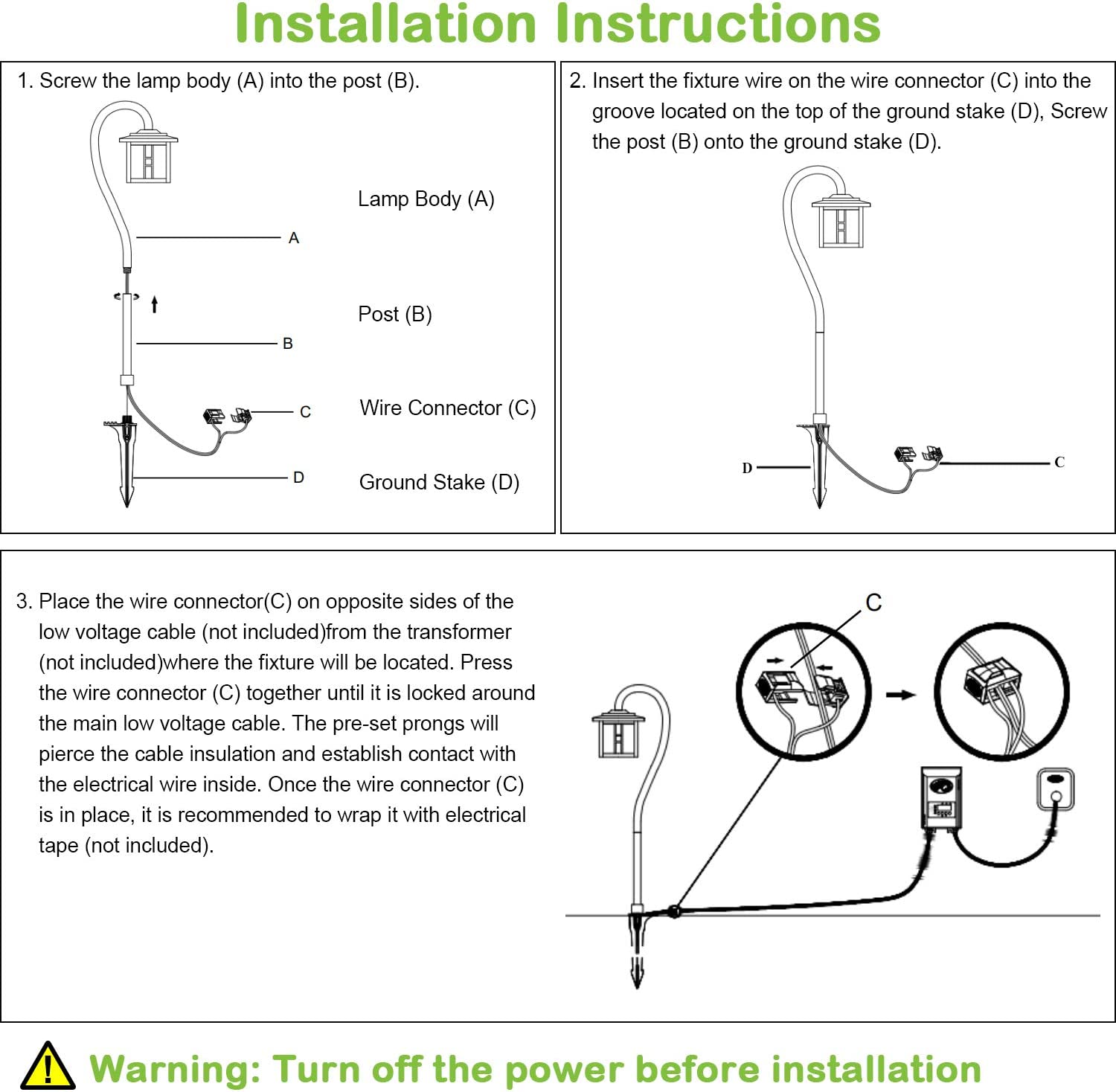 3W 185LM LED Landscape Lighting, Oil-Rubbed Bronze Pathway Light, Die ...