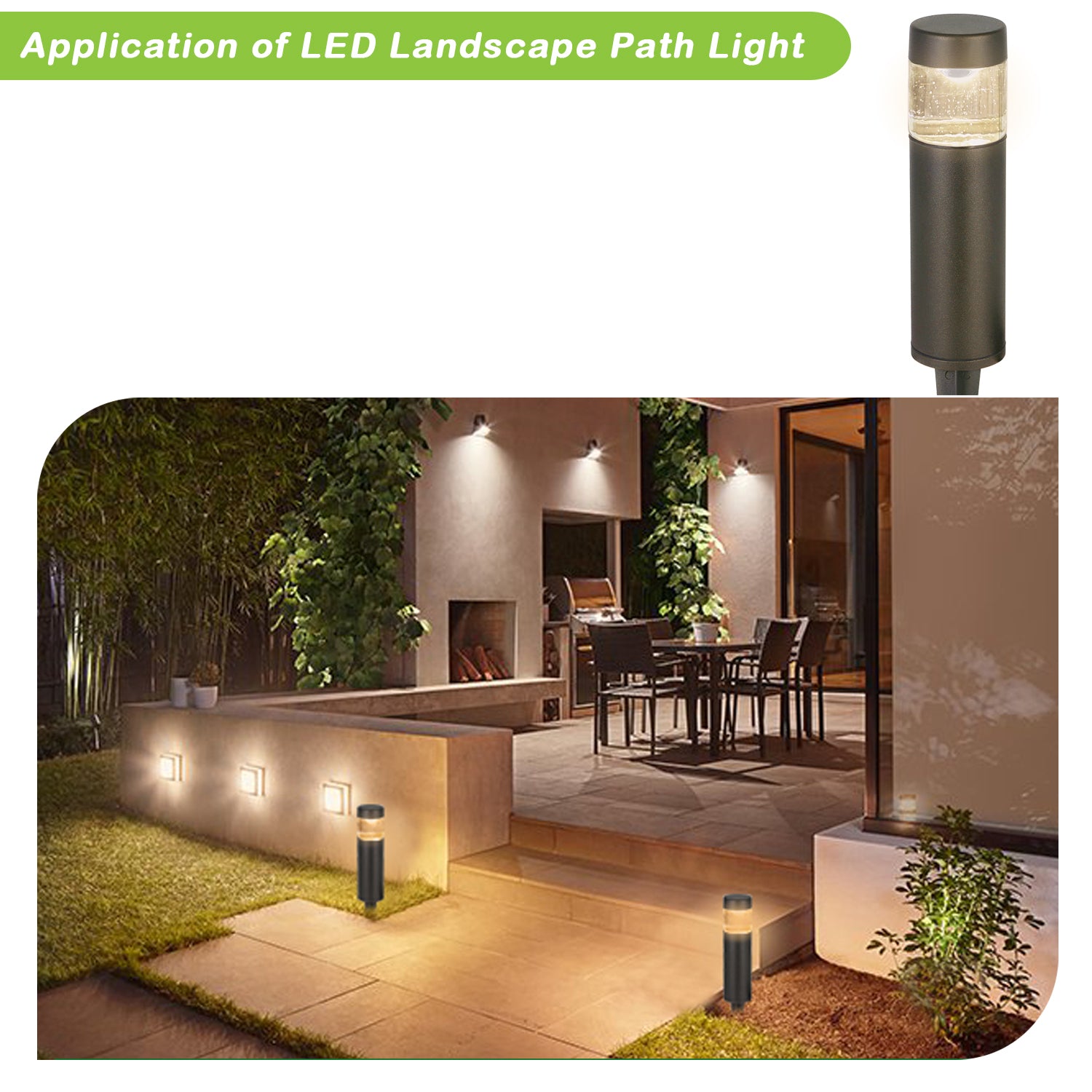 Low Voltage Landscape Lights, 3W 191LM 12V LED Round Bollard Light, Al ...