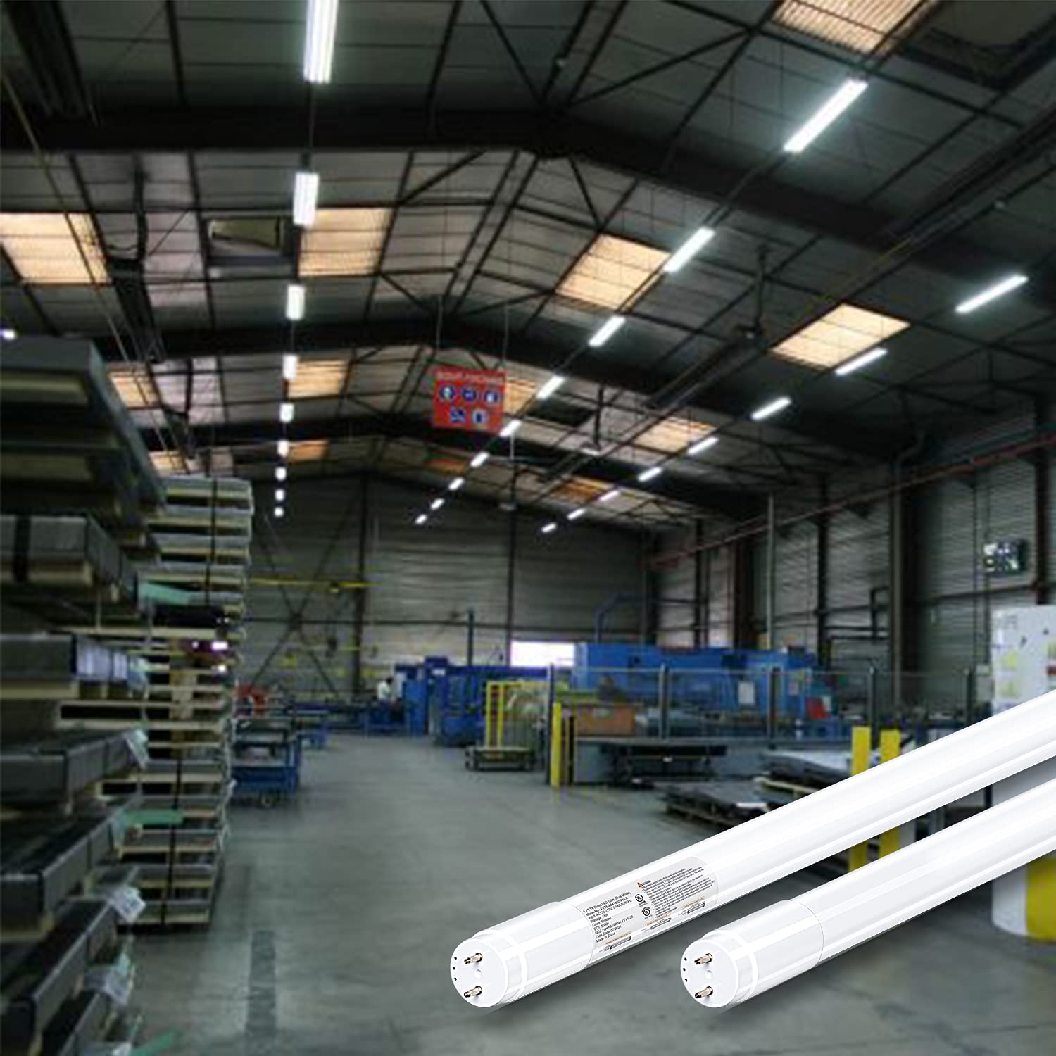 4FT 5000K LED T8 Hybrid Type A+B Light Tube, 18W, Plug & Play or Balla ...