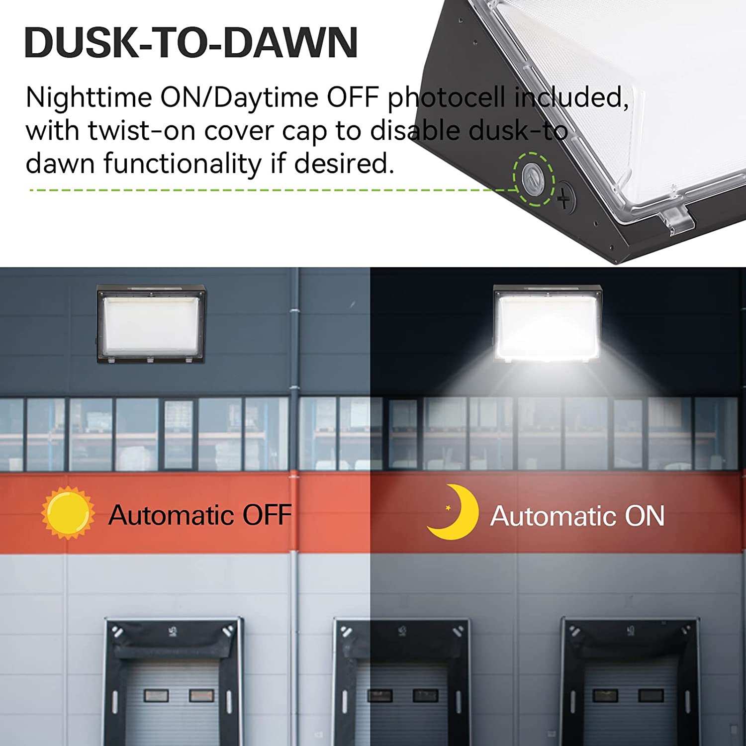 Guard Series 120W LED Wall Pack Light with Dusk-to-Dawn Sensor, 16200L ...